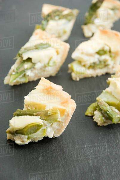 Asparagus quiche canapes - Stock Photo - Dissolve