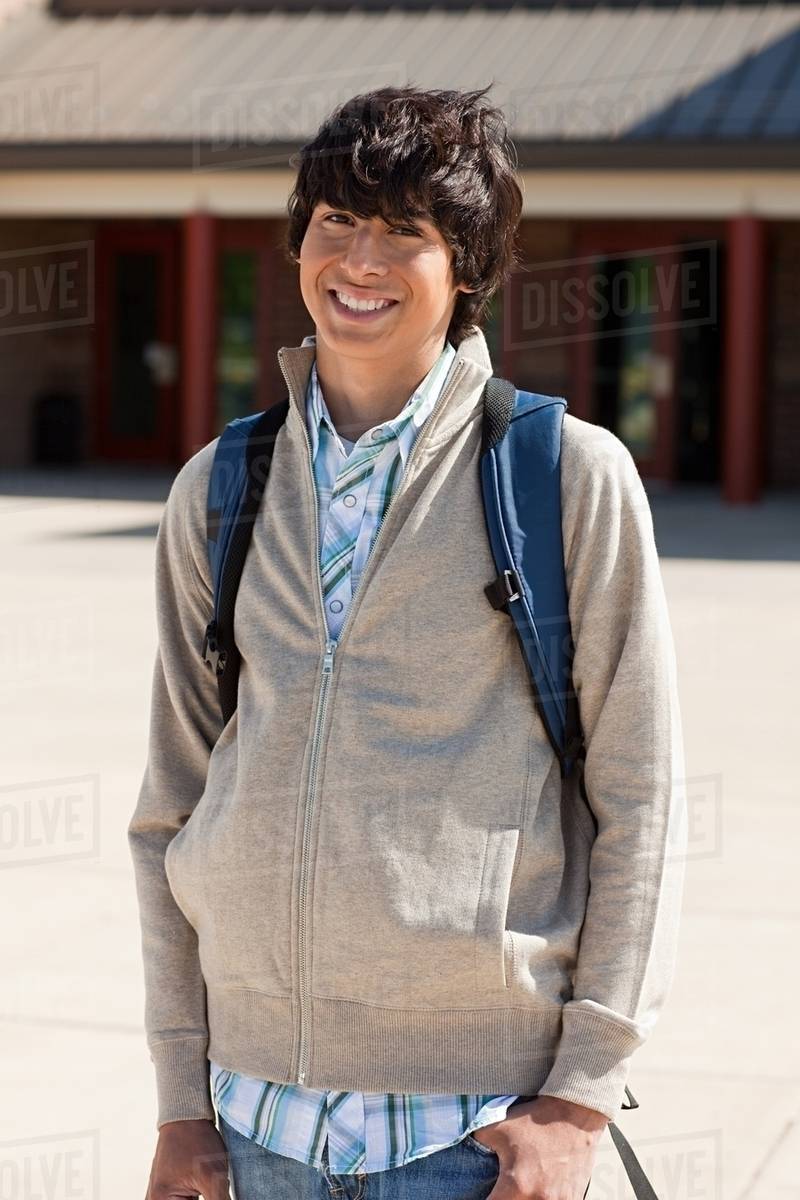Portrait of male high school student - Stock Photo - Dissolve