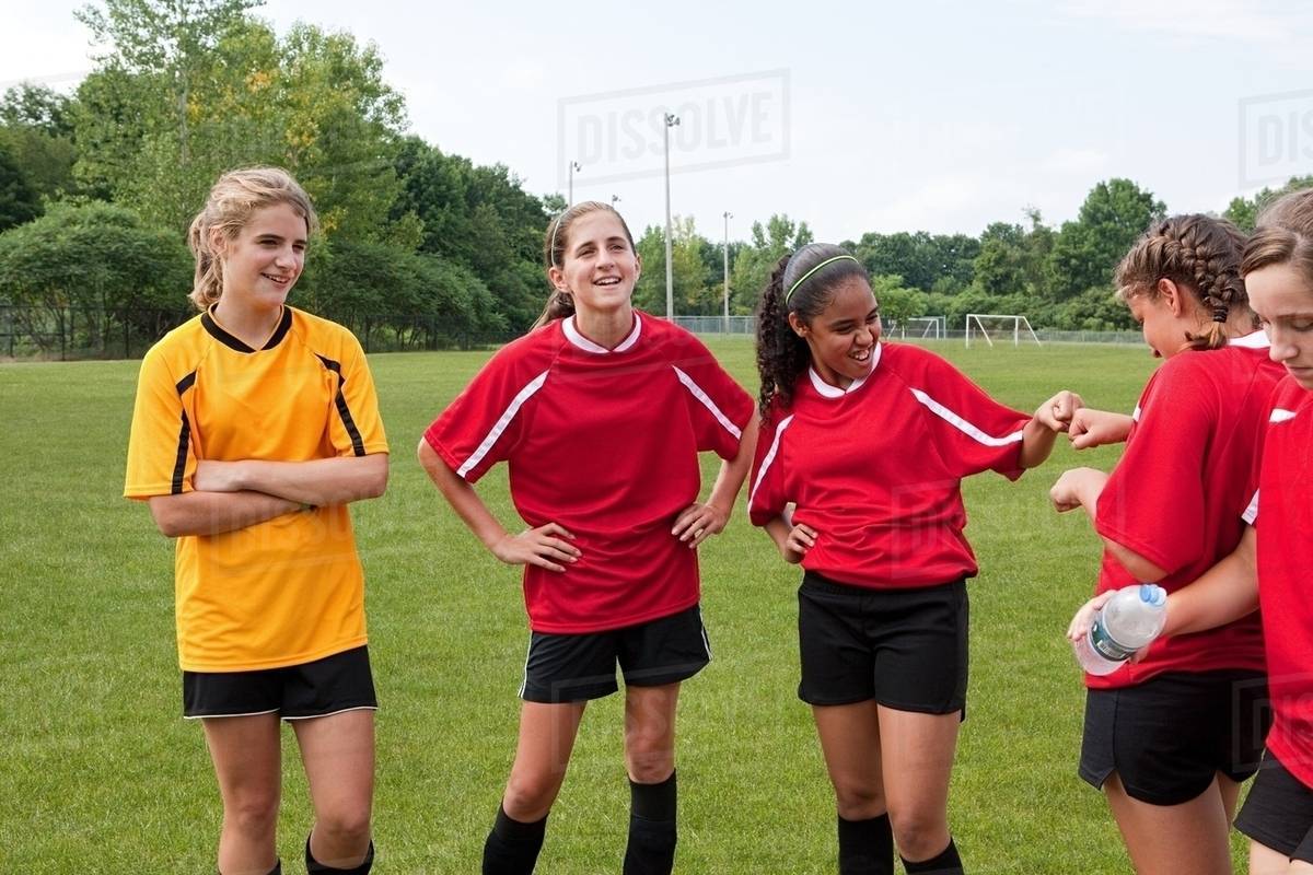 Girl soccer players - Stock Photo - Dissolve