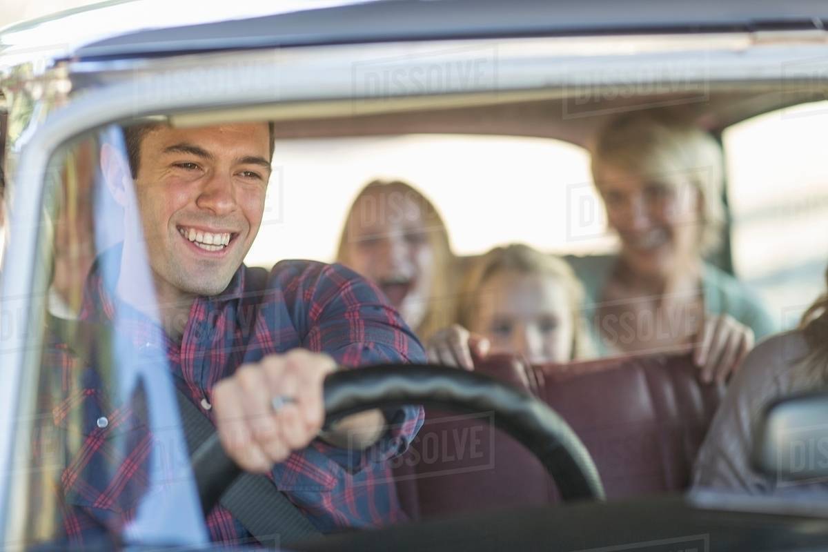Family in car together, taking road trip - Royalty-free Stock Photo ...