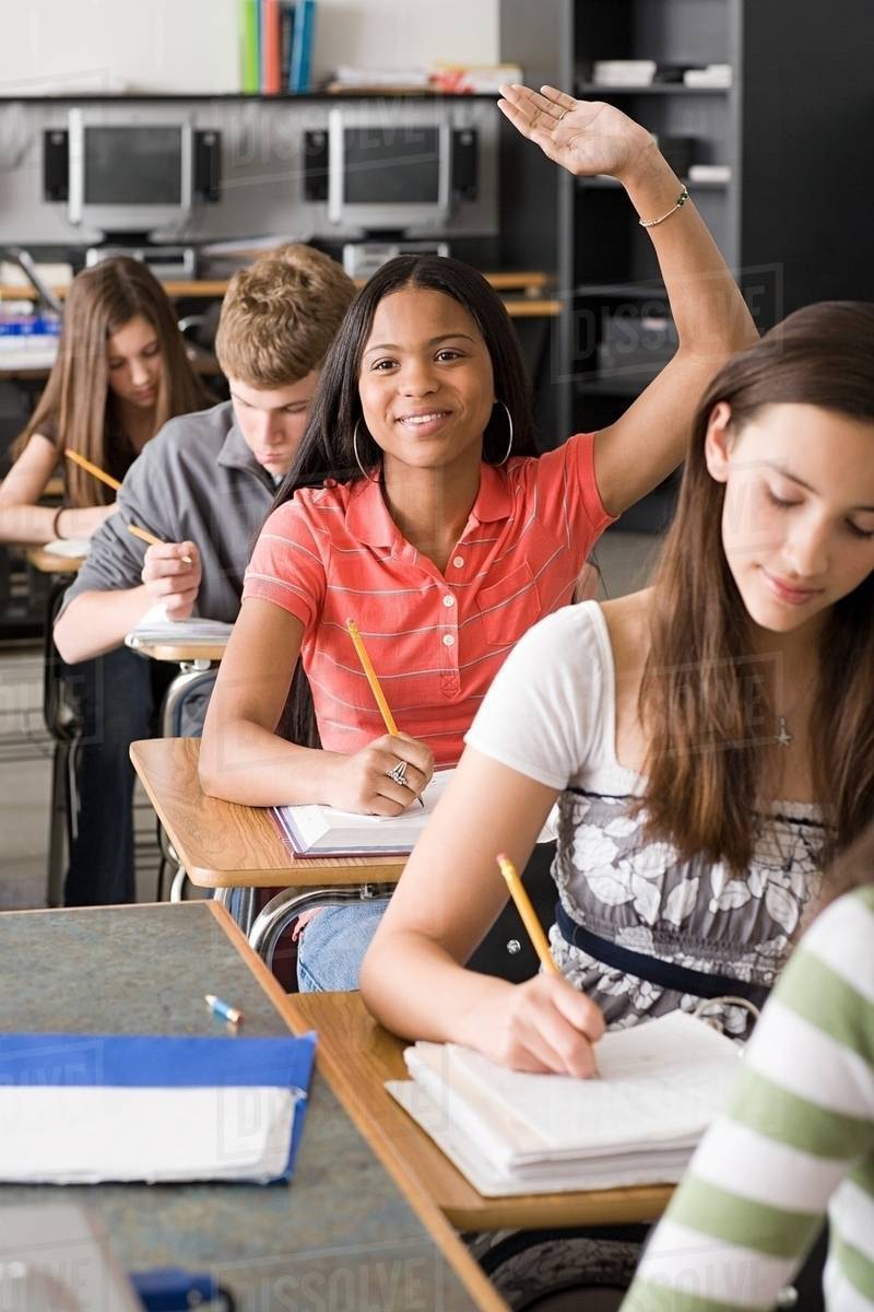 High school students studying - Stock Photo - Dissolve