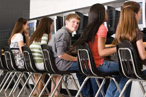 High school students using computers - Royalty-free Stock Photo | Dissolve