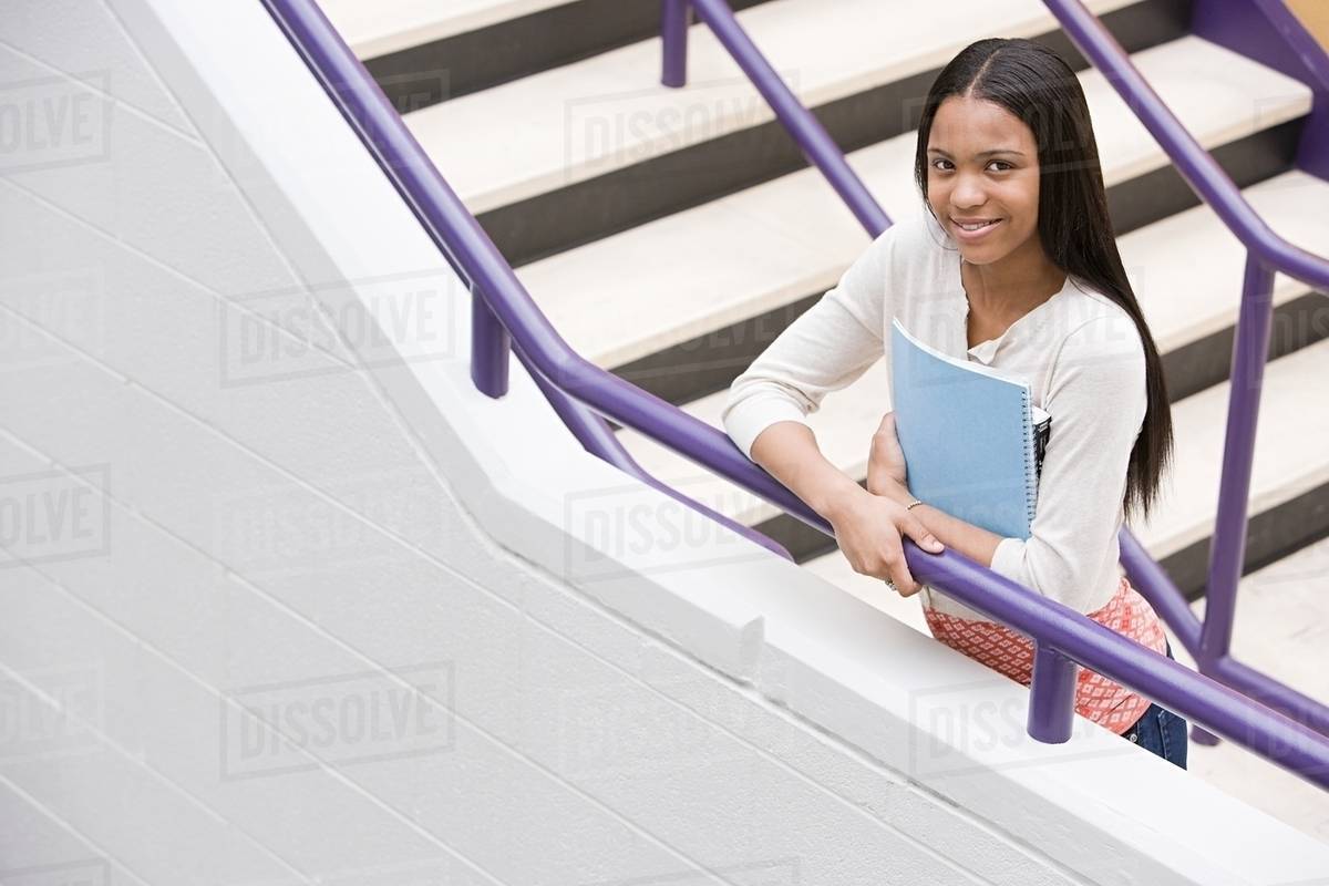 Portrait of a female high school student - Stock Photo - Dissolve