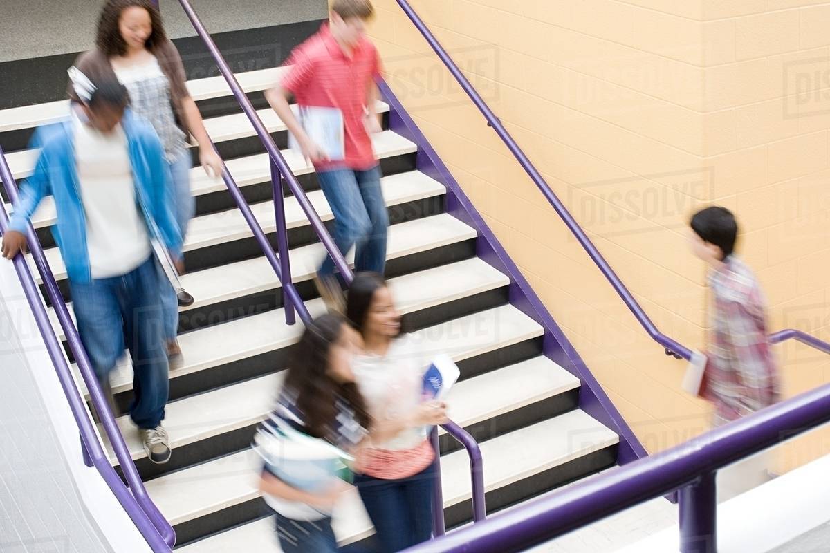 High school students on stairs - Royalty-free Stock Photo | Dissolve