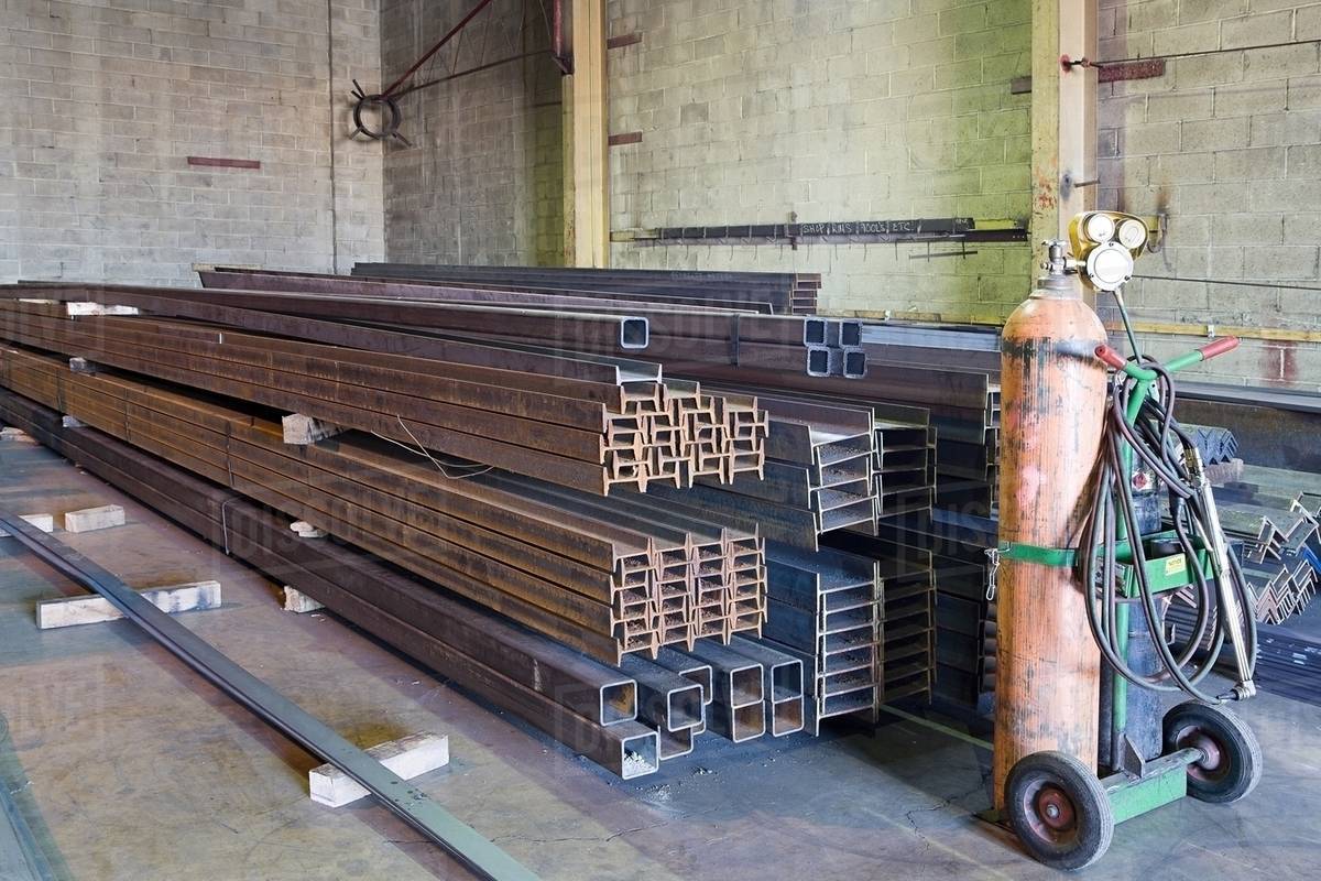 Metal girders in a warehouse - Royalty-free Stock Photo | Dissolve