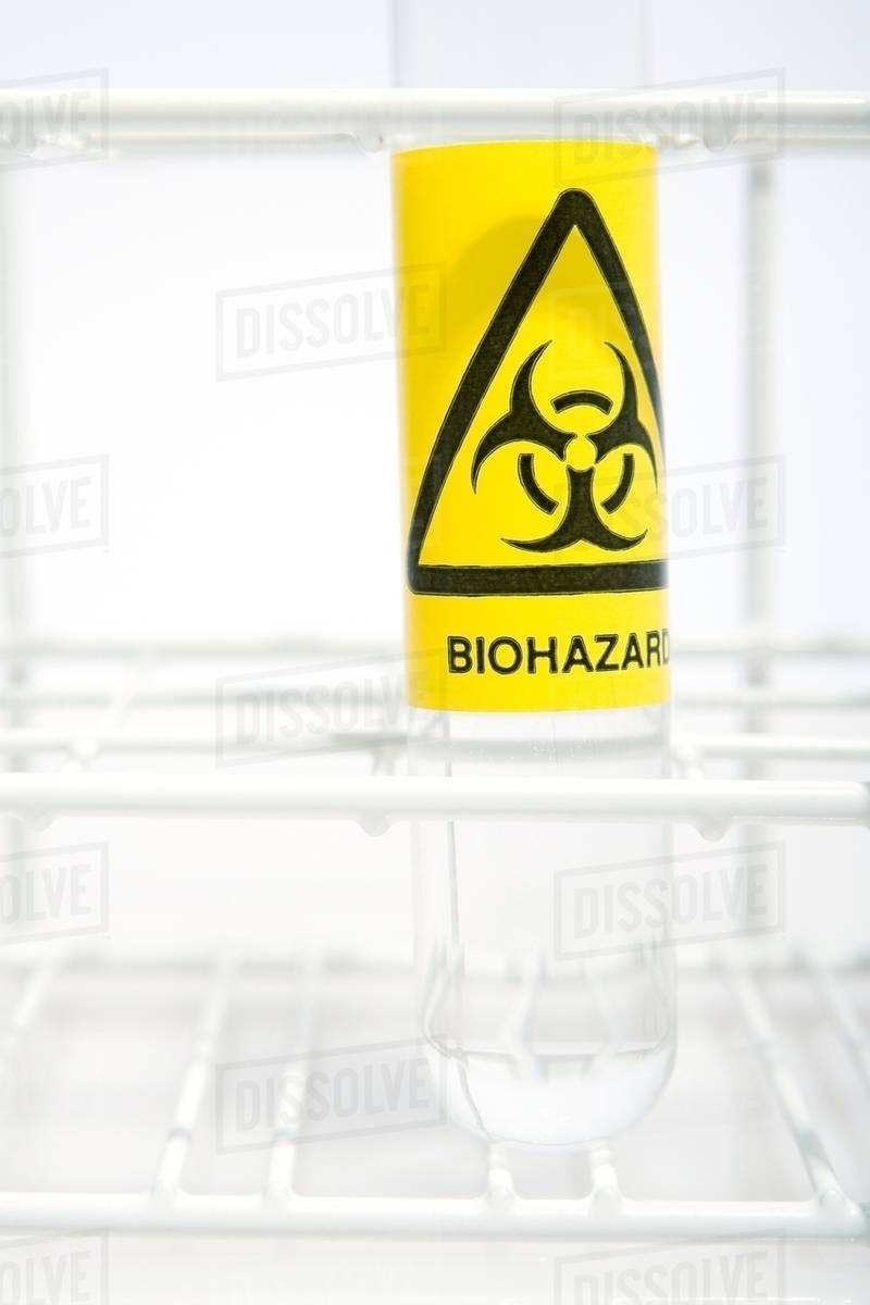 Biohazard label on a test tube - Royalty-free Stock Photo | Dissolve