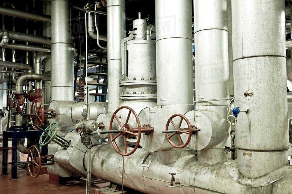 Pipes in a power plant - Stock Photo - Dissolve