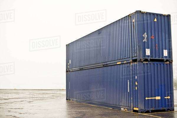 Two cargo containers - Royalty-free Stock Photo | Dissolve