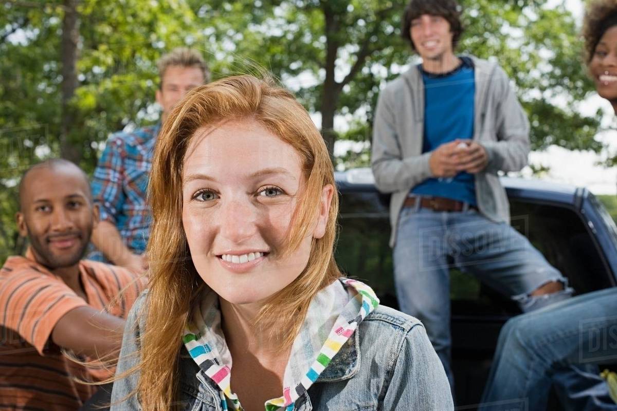 Friends outdoors - Royalty-free Stock Photo | Dissolve