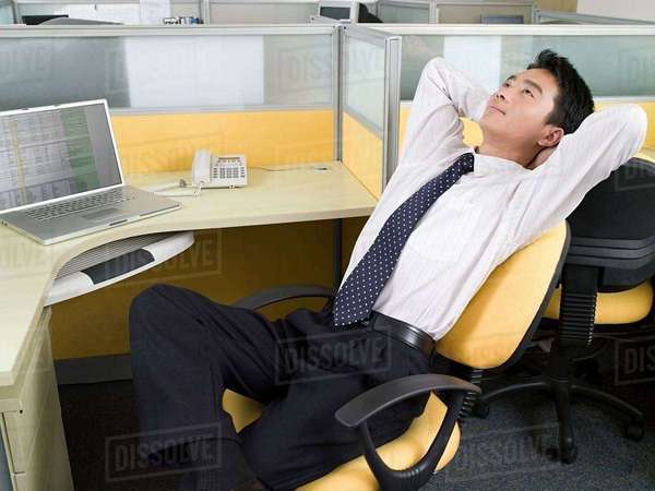Office worker taking a break - Stock Photo - Dissolve