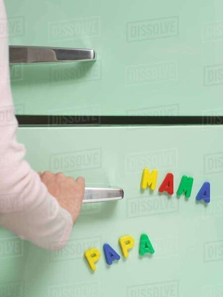 Words written with magnets on refrigerator - Royalty-free Stock Photo ...