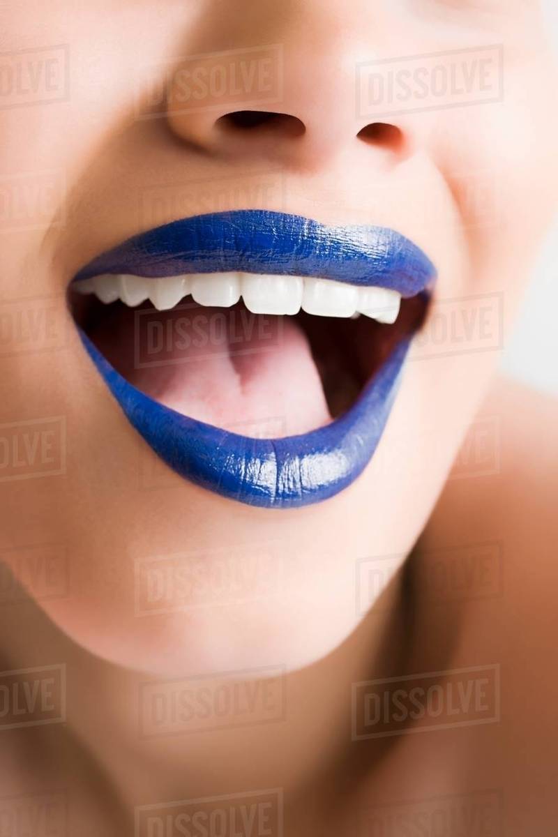 A woman wearing blue lipstick - Royalty-free Stock Photo | Dissolve