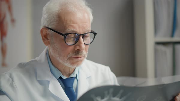 Mature doctor studying macro scan of bacteria - 4K Royalty-free Stock ...