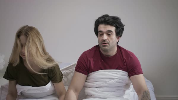 Lack of sleep. Couple sleep not enough time. - Stock Video Footage ...