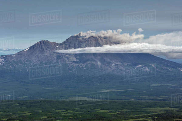 Beautiful mountain landscape of Kamchatka Peninsula: eruption active ...