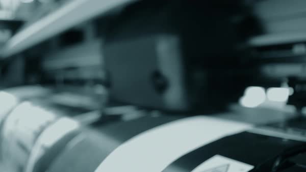 Blurred Background. Large format printer works close-up. - Stock Video ...