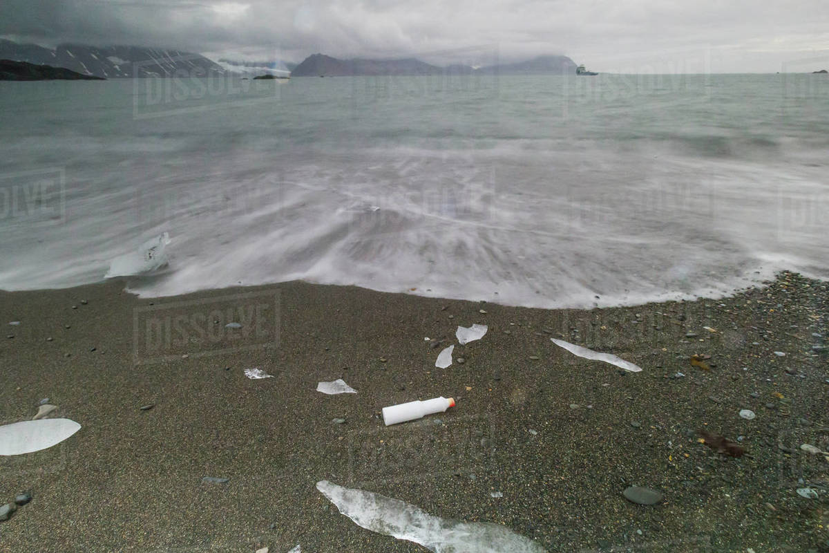 Plastic pollution in Arctic coast. - Royalty-free Stock Photo | Dissolve