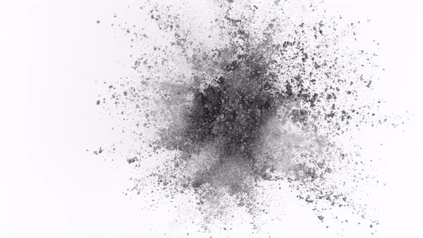 Gray powder exploding on white background in super slow motion - Stock ...