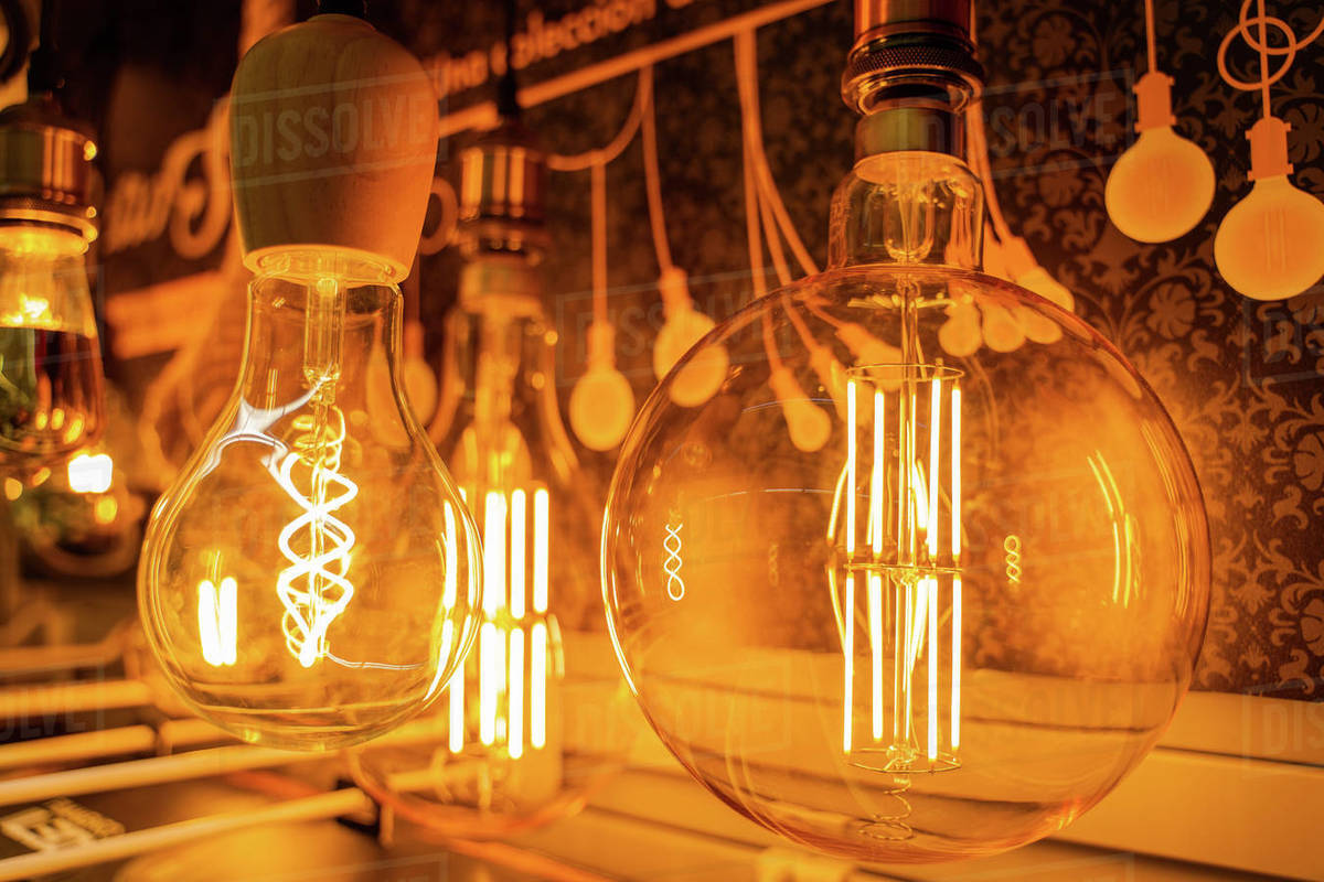 LEd Light Bulb Coiled tungsten filaments led. - Royalty-free Stock ...