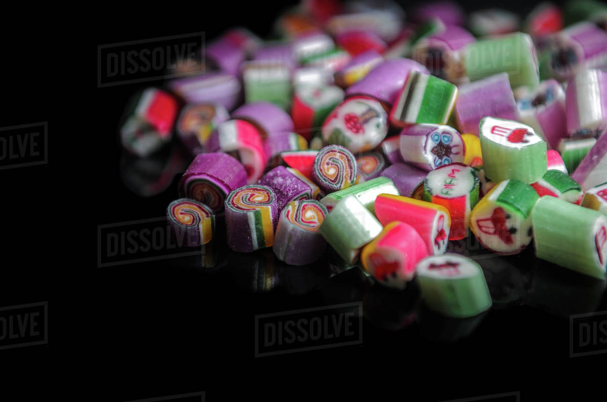 layered caramel color with reflection on dark background - Stock Photo ...