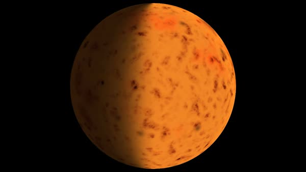 TRAPPIST-1d exoplanet. Animation showing one full rotation of the ...