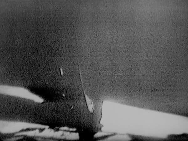 Neil Armstrong stepping onto the Moon. Footage of US astronaut and ...