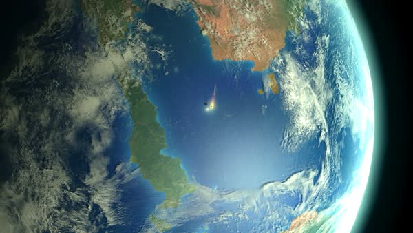 Chicxulub asteroid impact, animation - HD Rights-managed Stock Video ...