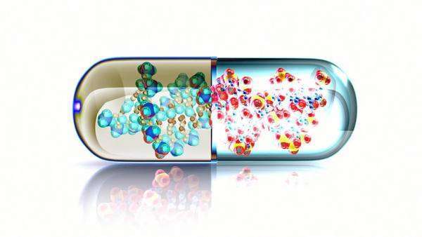 Drug capsule containing a fragment of DNA, illustrating the concept of ...