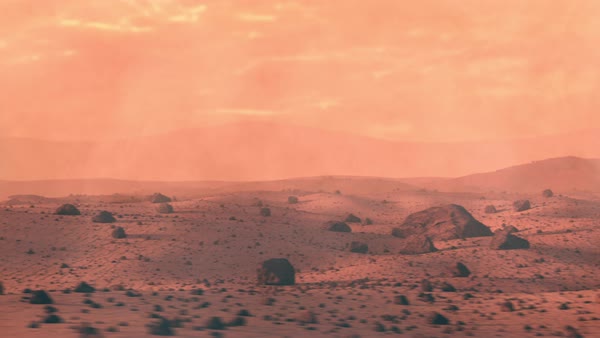 Martian dust storm approaching, animation - Stock Video Footage - Dissolve