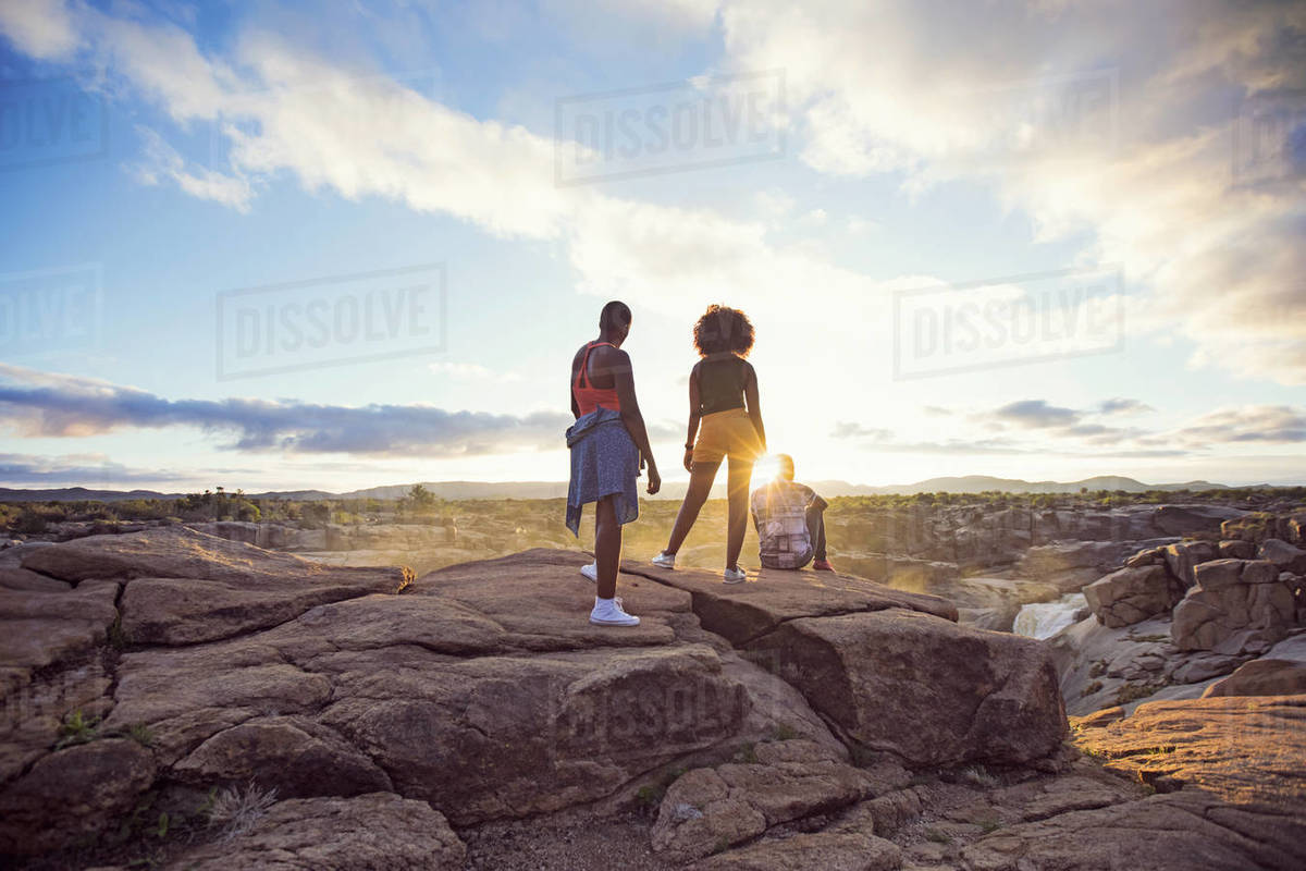 People watching the sunset at Augrabies Gorge - Royalty-free Stock ...