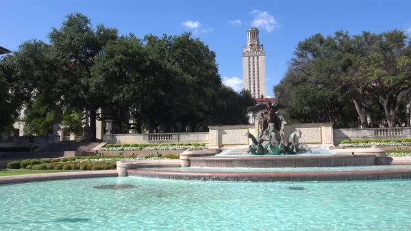 2021 - establishing shot of the famous fountain and tower at the ...