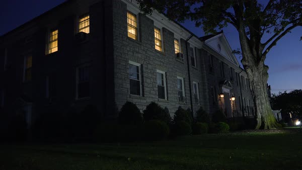 Night on a generic college or university campus at James Madison ...