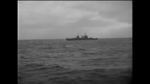 1943 - Ocean spray comes up over the bow of the USS Nelson as it ...