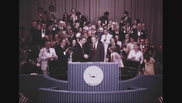 1972 - The crowd at the DNC sings the Battle Hymn of the Republic in ...