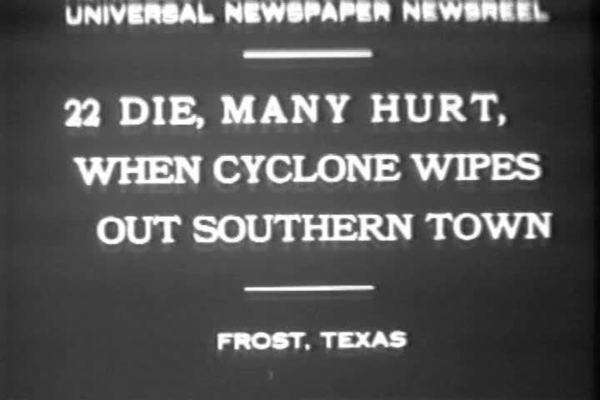 Rubble and remains of Frost, Texas, 1930, after a massive tornado spins ...