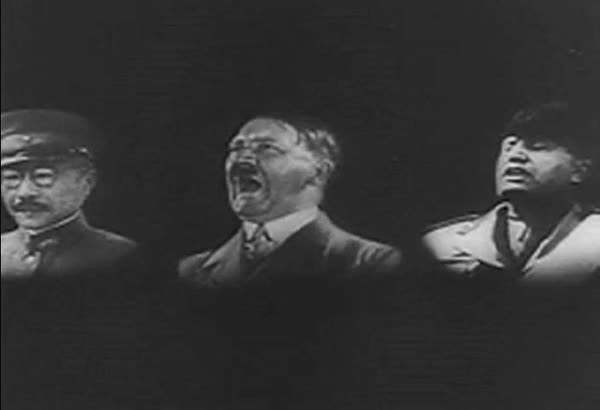 The leaders of World War II, Benito Mussolini, Hideki Tojo, and Adolf ...