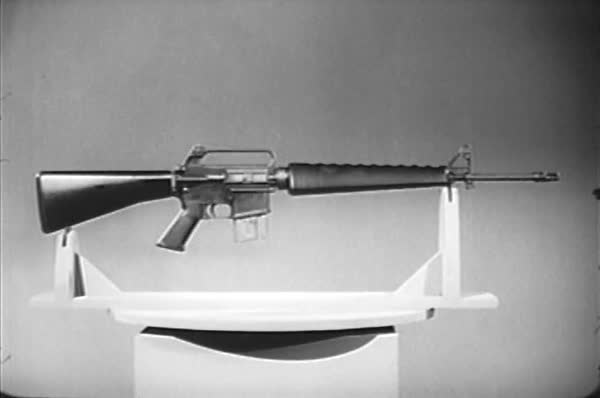 Some of the external design features of the M16 rifle are displayed in ...