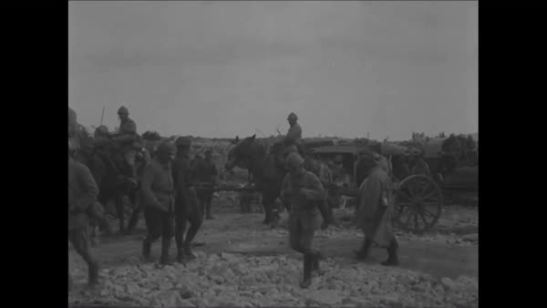 1918 - Men of the French Army Engineering corps work on rebuilding ...