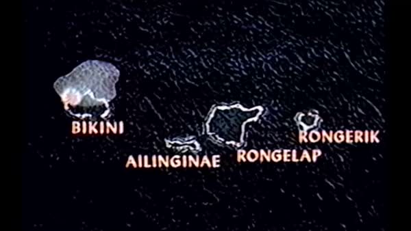 1954 - An illustrated map shows dosage levels of radioactive fall-out ...