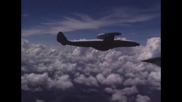 A weather reconnaissance aircraft carrying hurricane hunters is shown ...