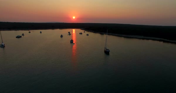 OLIB, CROATIA - 10 AUGUST 2015: Aerial view of tourists enjoying on ...