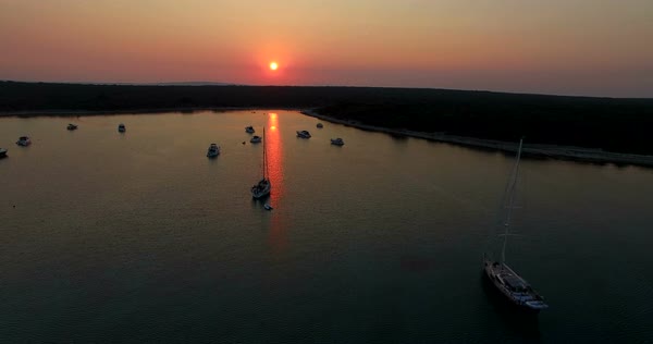 OLIB, CROATIA - 10 AUGUST 2015: Aerial view of tourists enjoying on ...