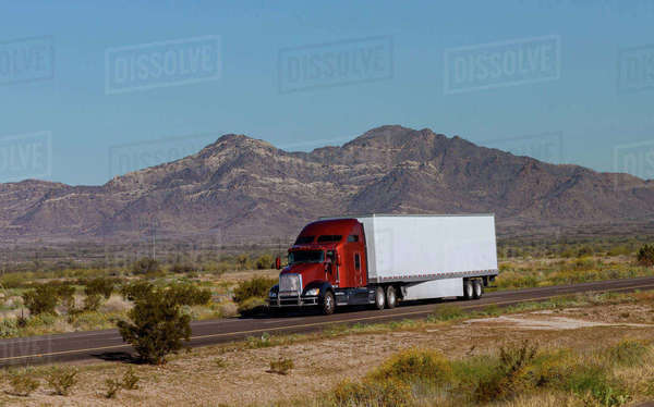 Classic big rig heavy duty long haul diesel semi truck with ...