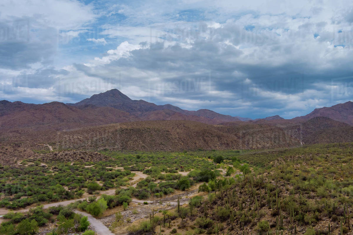 Panorama views nature mountains desert landscape in Arizona of America ...