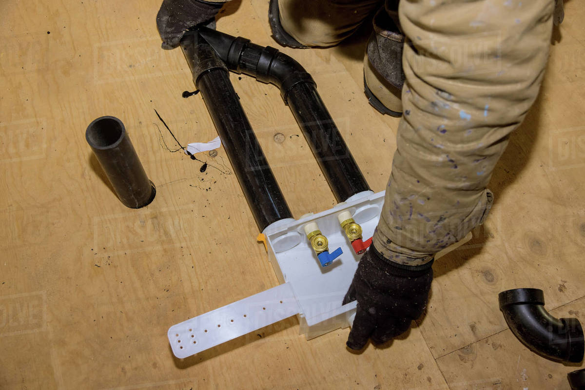 Installation in a new house of a laundry outlet boxes for connection of ...