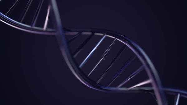 Animated Dna Chain. Blue Dna Strand 3D Animation - HD Royalty-free ...