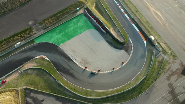 Bird's eye view of F1 Circuit Zandvoort in The Netherlands - aerial ...