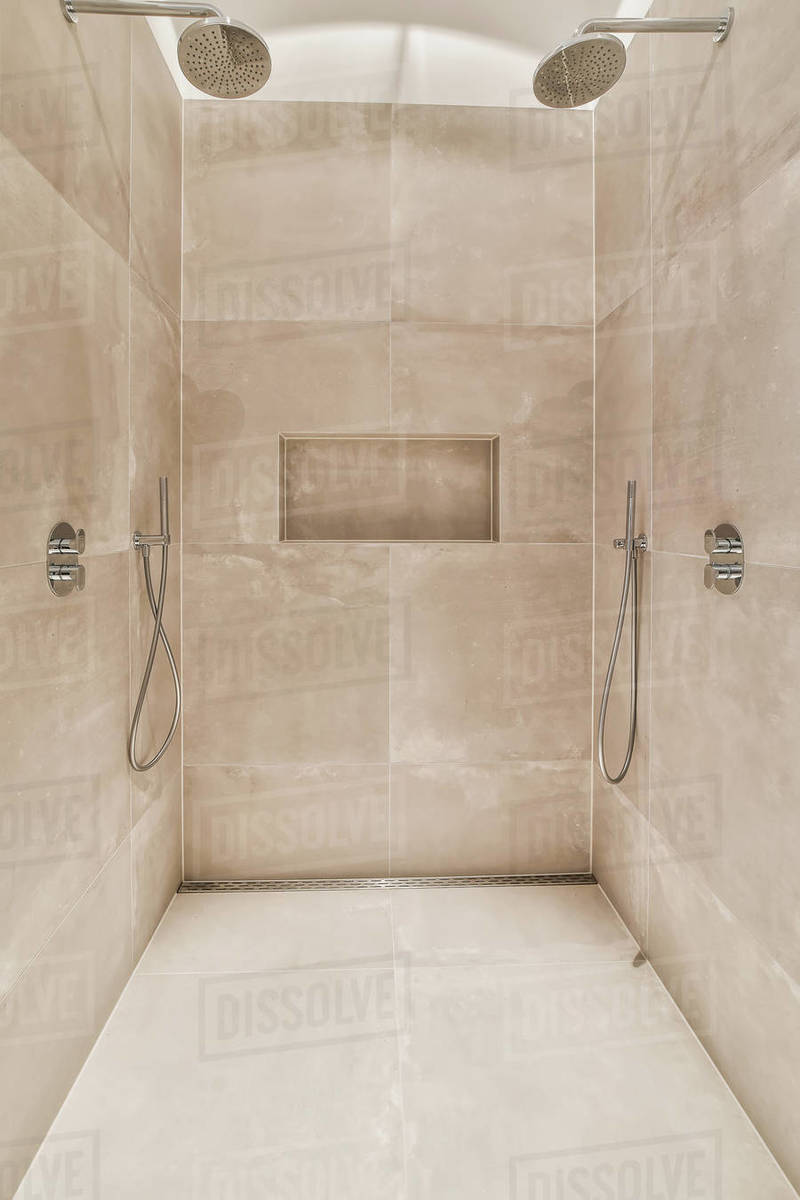 Modern shower stall in a bright bathroom - Royalty-free Stock Photo ...