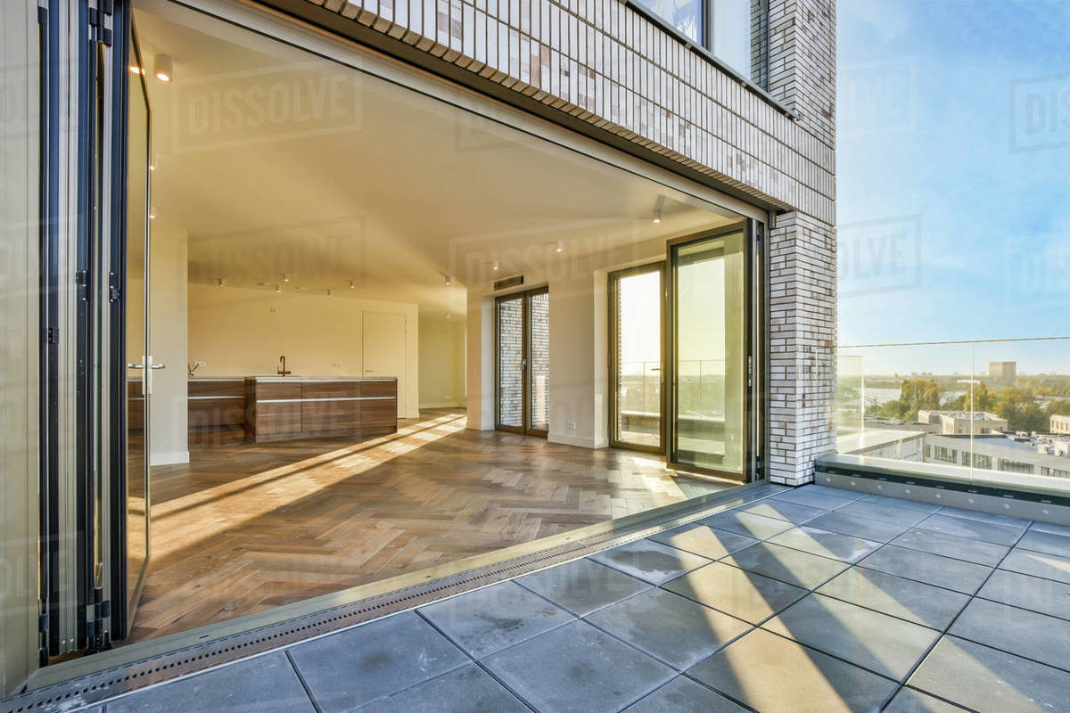 Balcony of a beautiful house in the daytime - Royalty-free Stock Photo ...