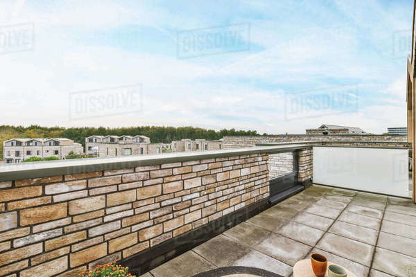 Stunning design of a gorgeous balcony with amazing views - Royalty-free ...